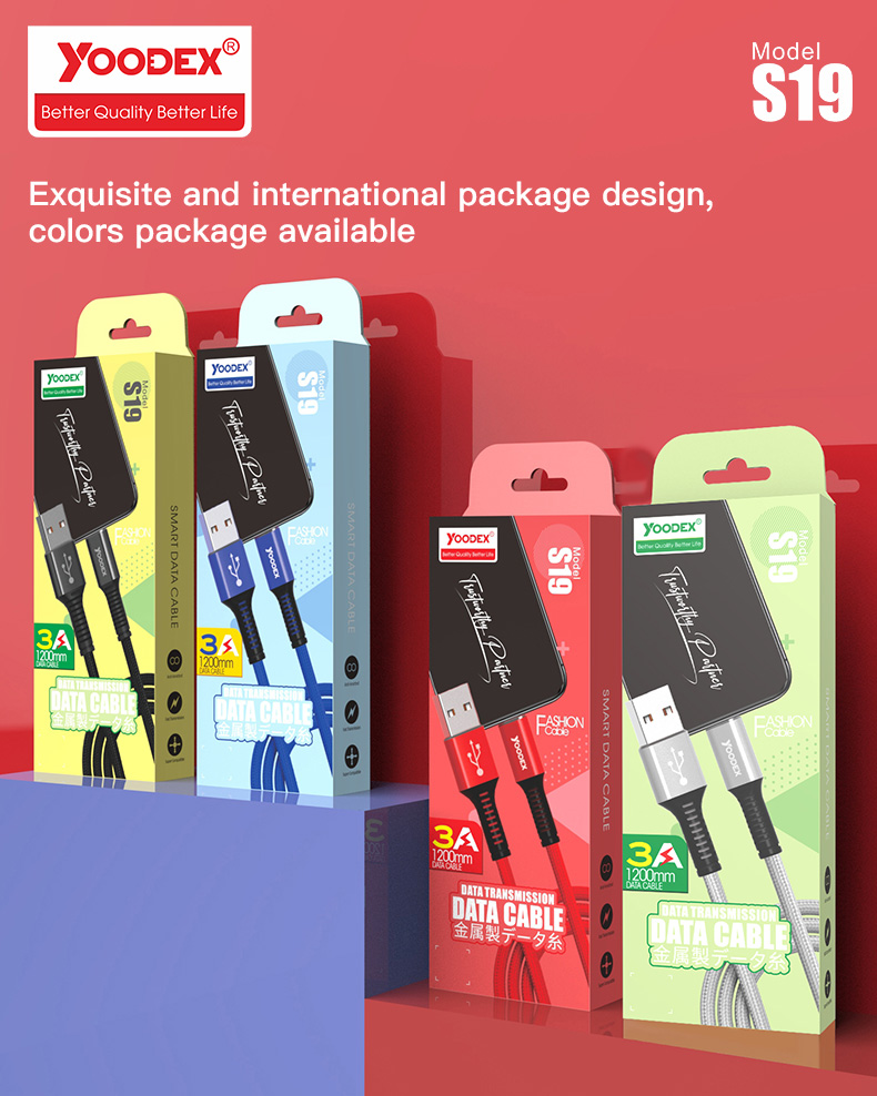 Yoodex S19 3Aรับประกัน 1 ปีส่งจากไทย Fast Charge สายชาร์จ คุณภาพสูง USB ...