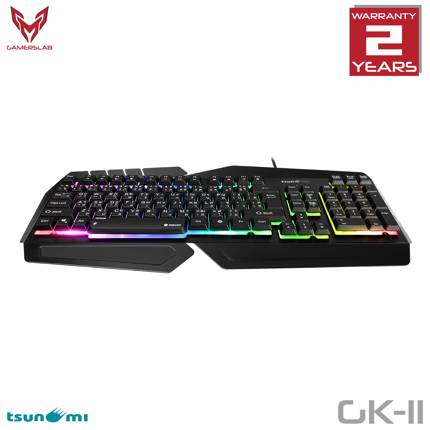 GamersLab (คีย์บอร์ดเกมมิ่ง) Tsunami GK-11 Gaming Keyboard RGB Jet ...