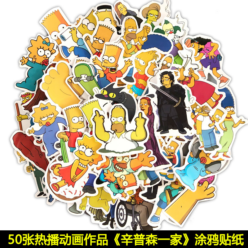 มีเก็บเงินปลายทาง [COD] พร้อมส่งThe Simpsons 50 แผ่น พีวีซี กันน้ำ ...