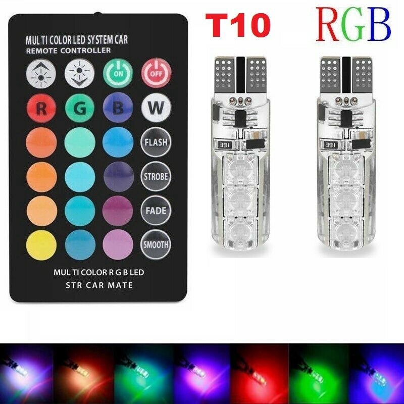 หลอดไฟรถยนต์ gbt 2 x LED RGB T 10 5050-6smd - BuzzAldrin - ThaiPick