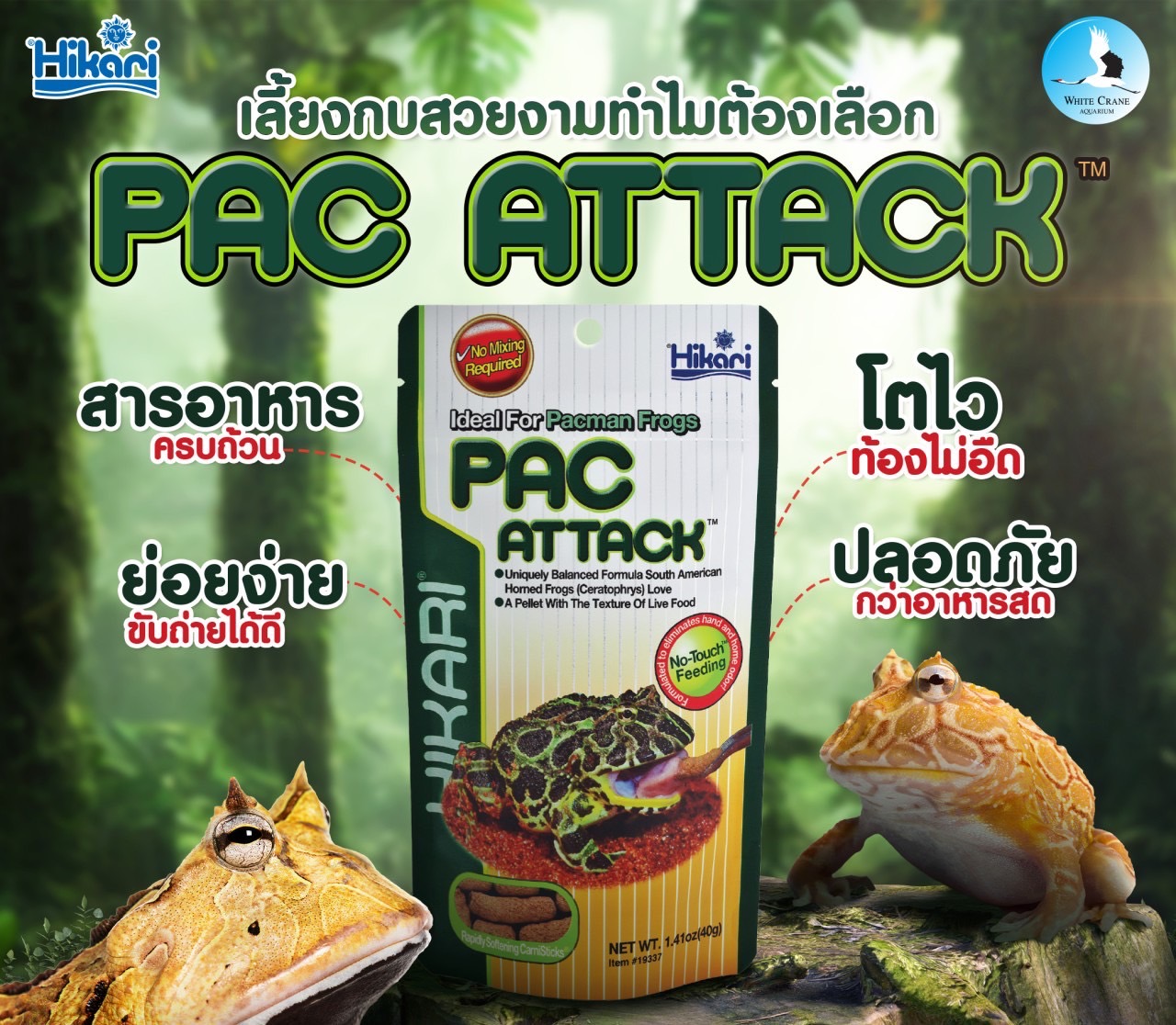 Hikari Pac Attack อาหารกบชนิดแท่ง (40g.) - Animal Boss - ThaiPick