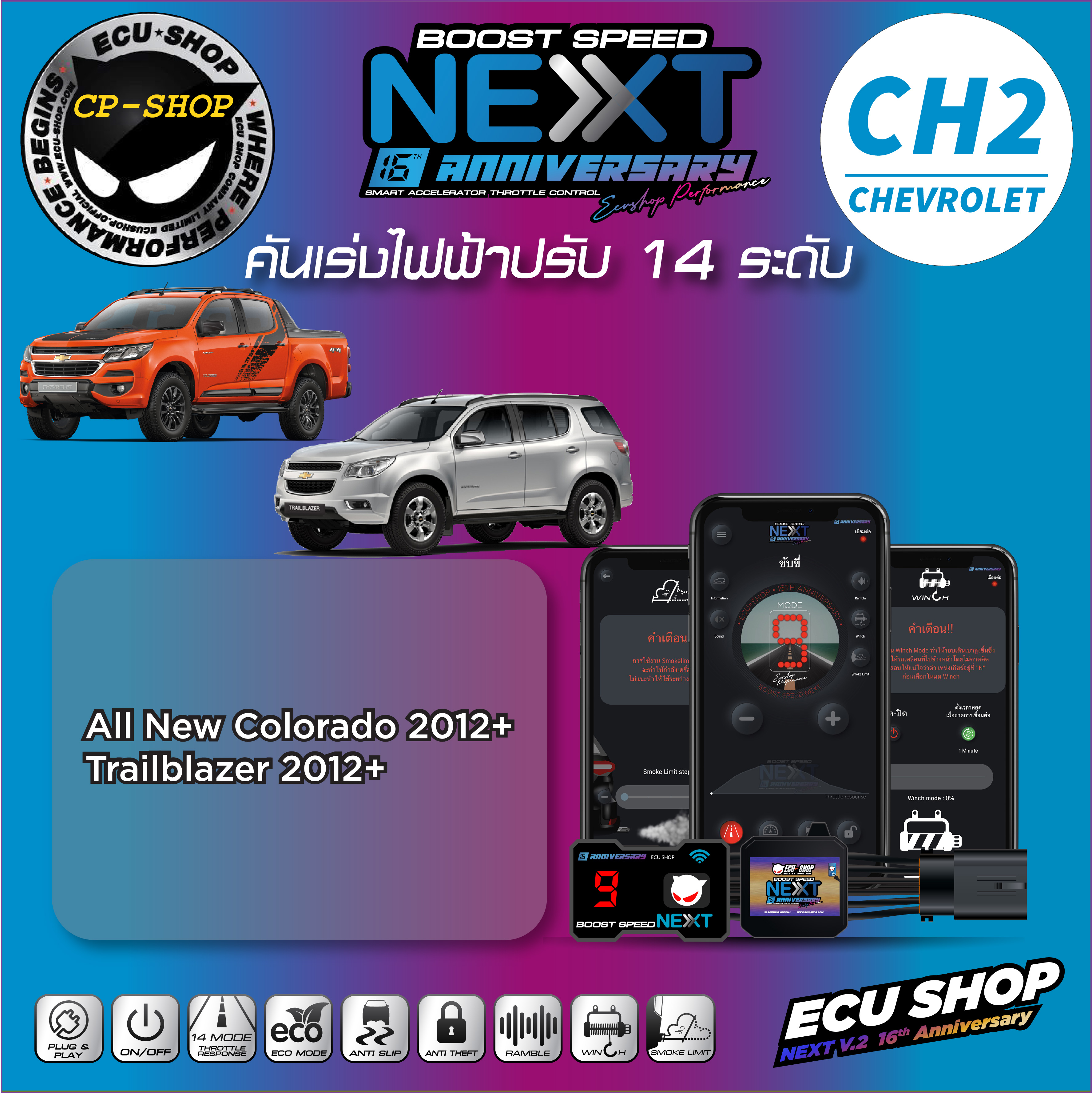 คันเร่งไฟฟ้า ECU SHOP Boost Speed Next รุ่นครบรอบ16ปี CH2 สำหรับ ...