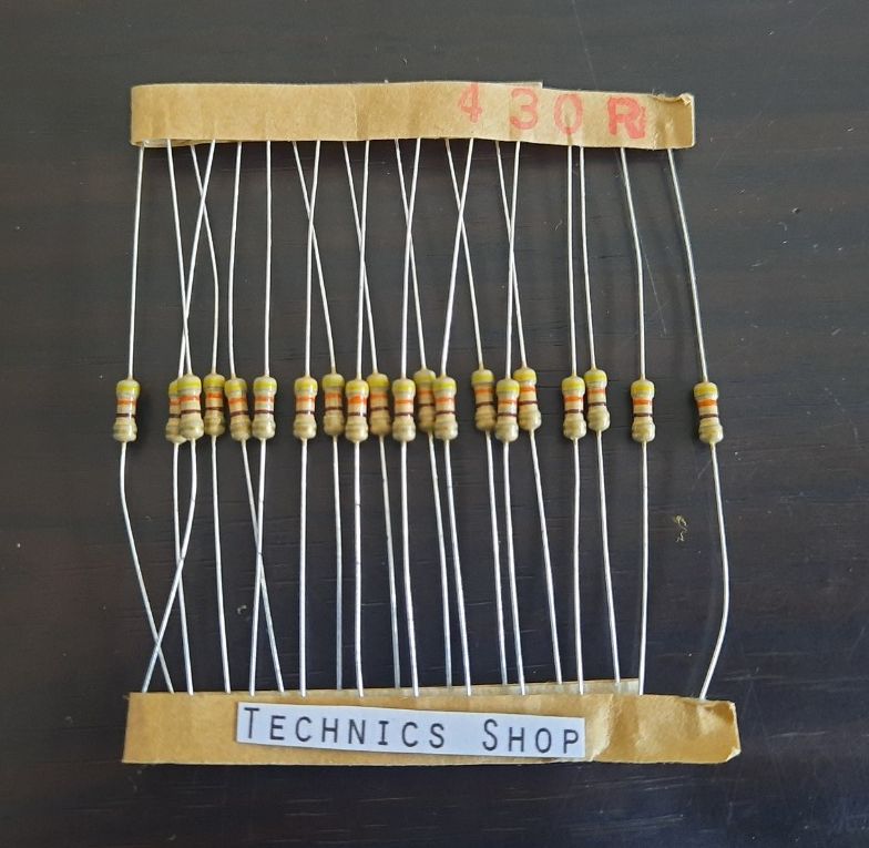 ตัวต้านทาน 430 โอห์ม 1/4W จำนวน 20 ตัว Resistor 430 Ohm 20 pcs ...