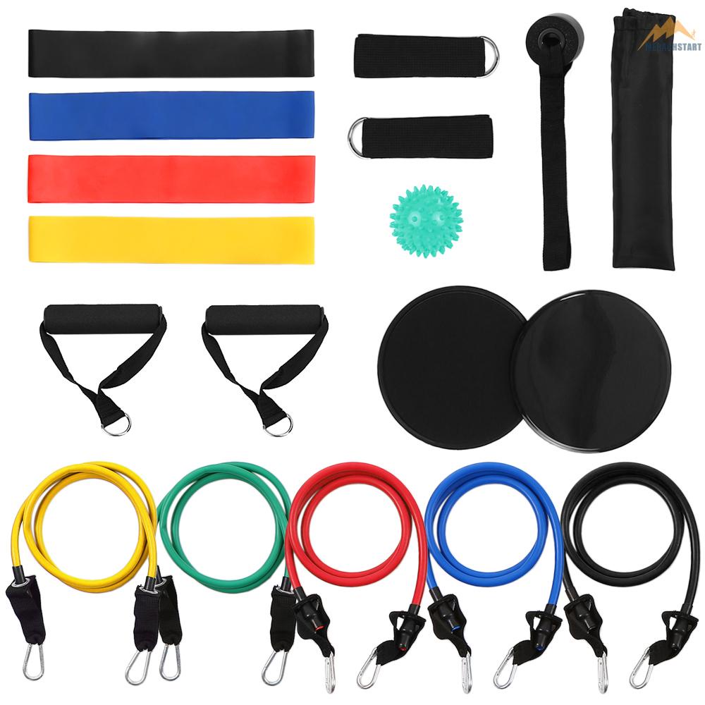 สินค้าขายดี???????? 18PCS RESISTANCE BANDS SET WORKOUT FITNESS EXERCISE ...