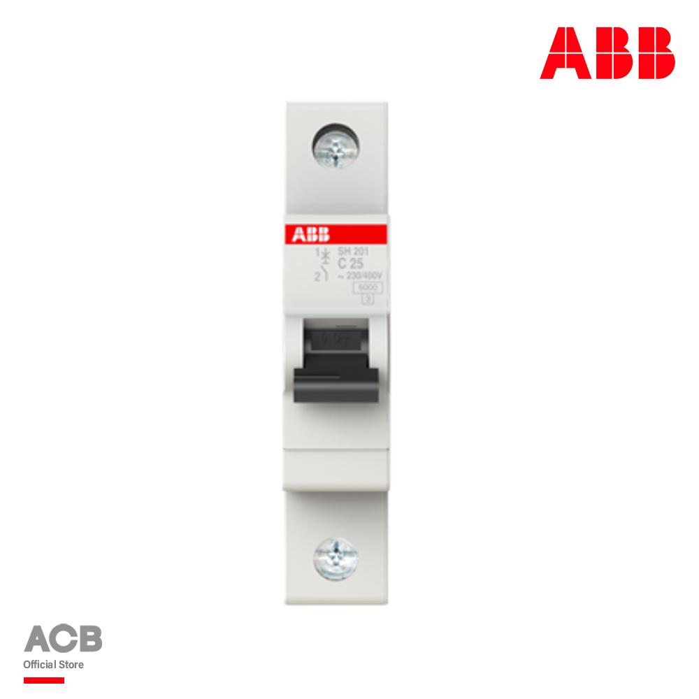ABB SH201-C25 ลูกย่อยเซอร์กิตเบรกเกอร์ 25 แอมป์ 1 โพล 6kA ABB System M Pro 25A MCB Mini Circuit ...