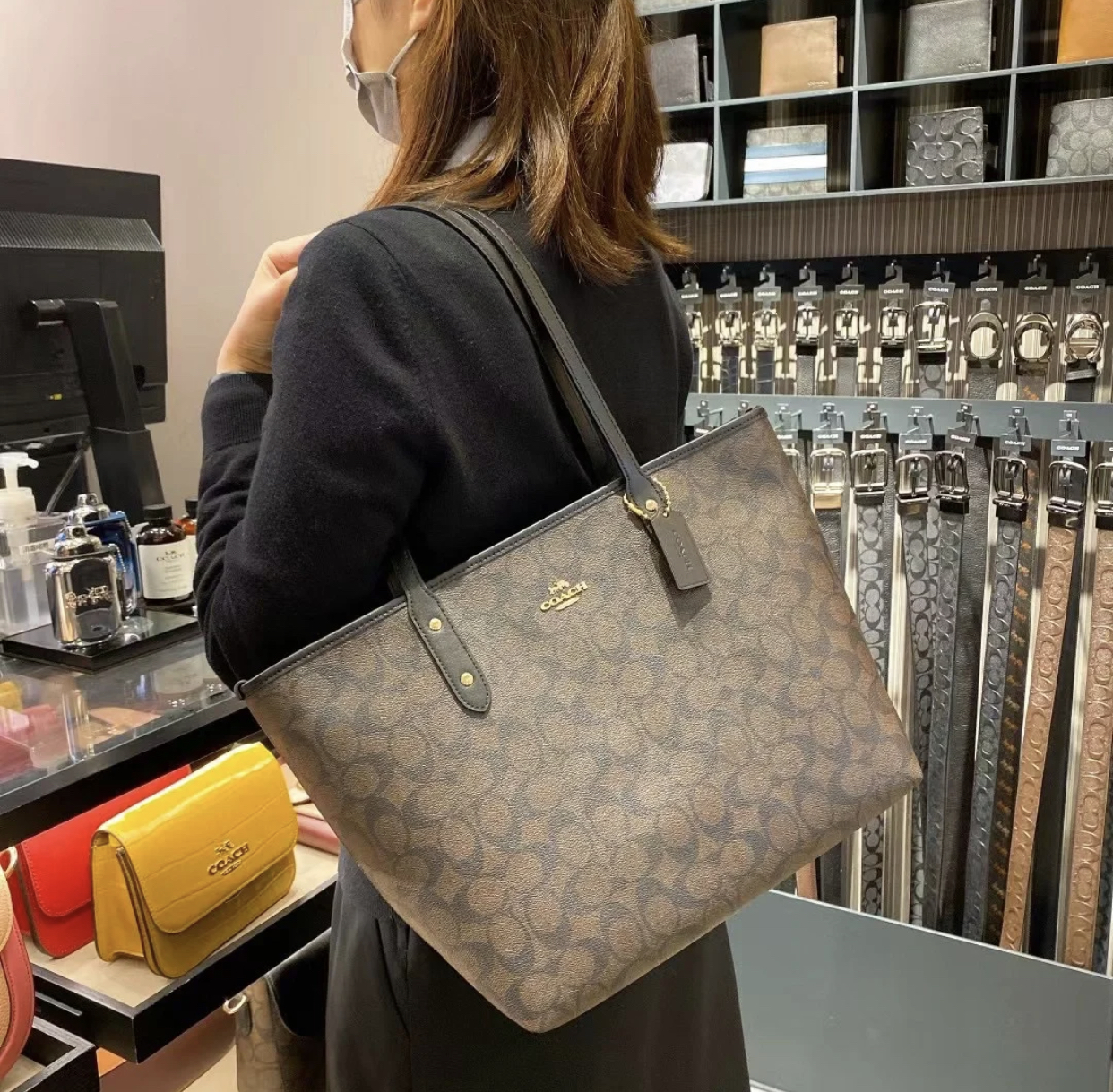 Coach กระเป๋าถือผู้หญิง F58292 กระเป๋าสะพาย กระเป๋าสตางค์ ของแท้ รับ ...