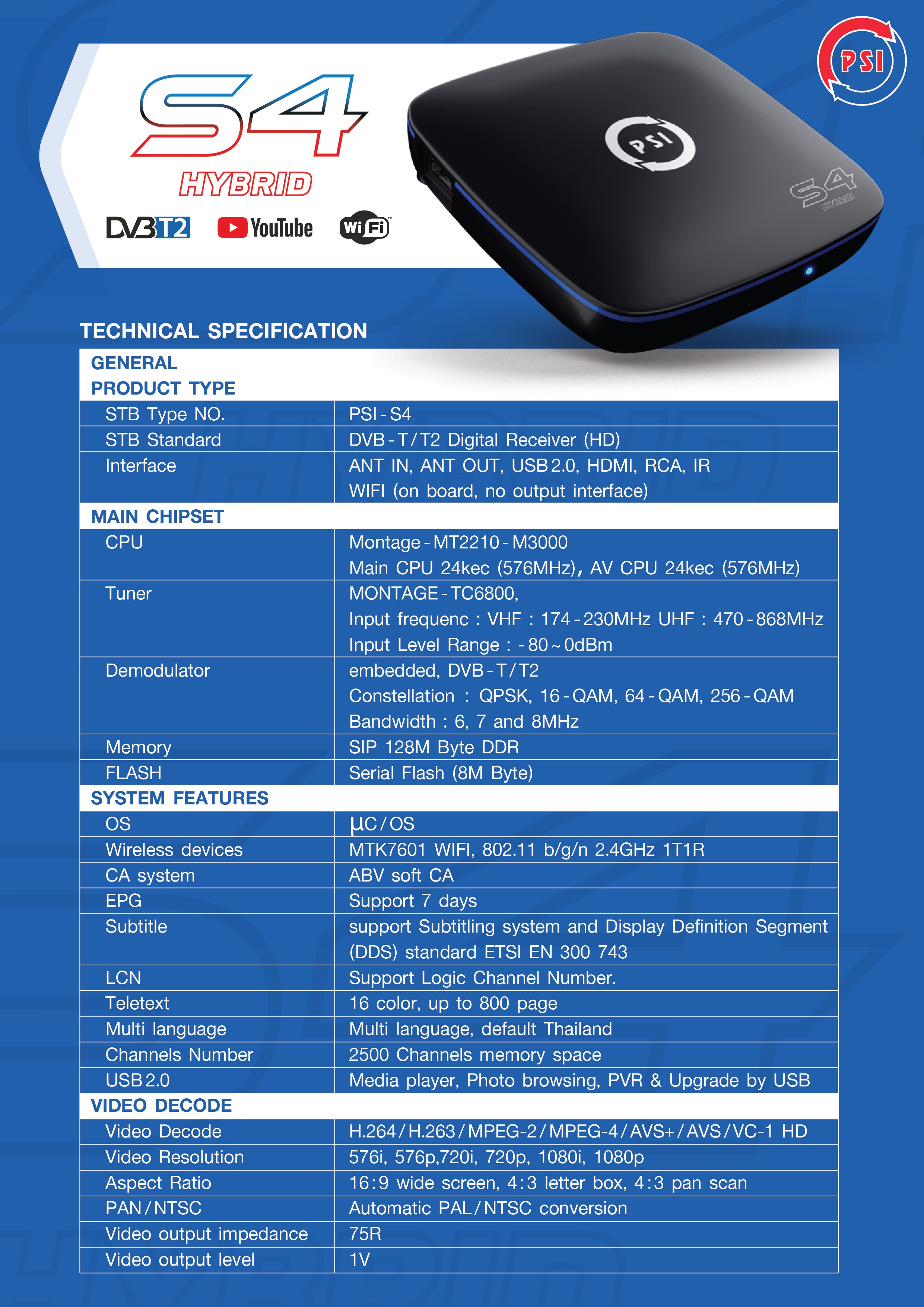 PSI S4 HYBRID 2ระบบ (เสาอากาศ และ Wi-Fi) ฟรีจัดส่ง - WIS ASIA - ThaiPick