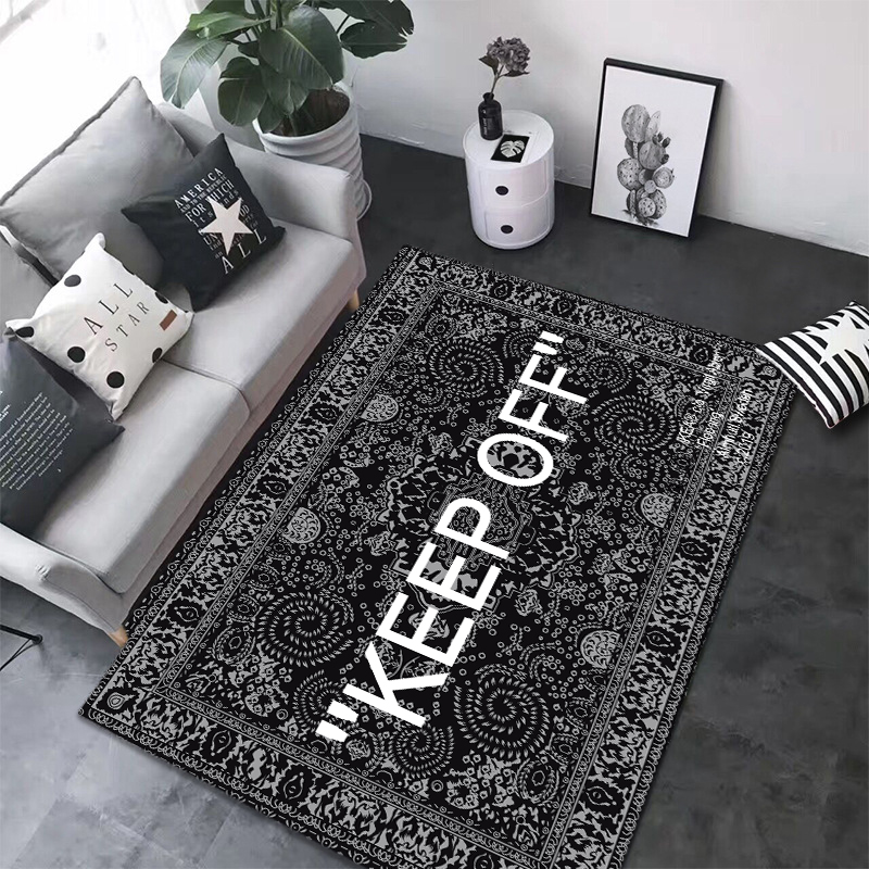 KEEP OFF Floor Carpet White and Black Modern Butterfly Area Rug for ...