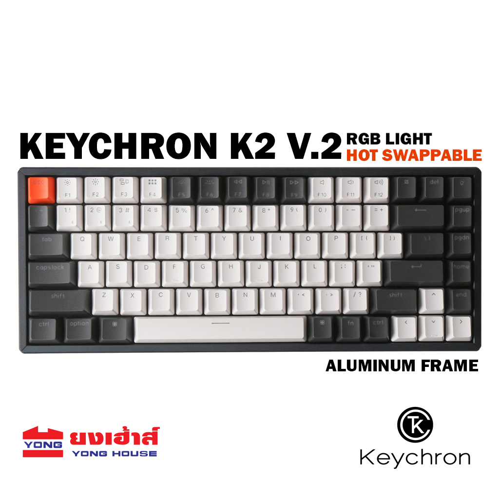 Keychron K2 V.2 Hotswappable (Key ENG) Mechanical Keyboard RGB Aluminum ...