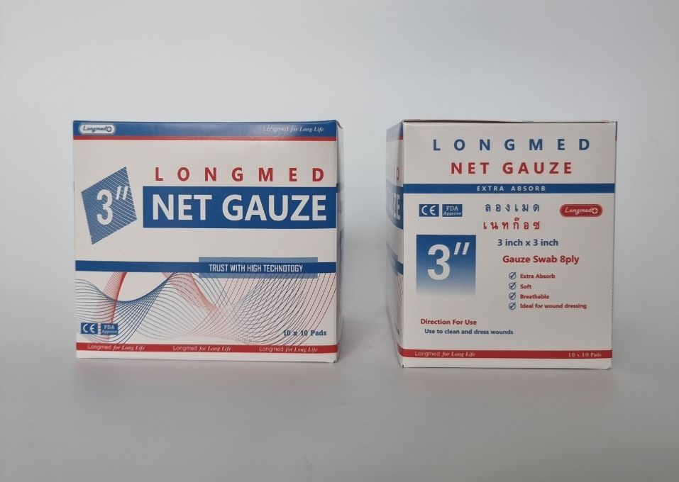 NET GAUZE ก๊อซพับ ผ้าก๊อซปิดแผล ก๊อซฝ้ายแท้ (Gauze Swab) ขนาด 3x3 นิ้ว8 ...