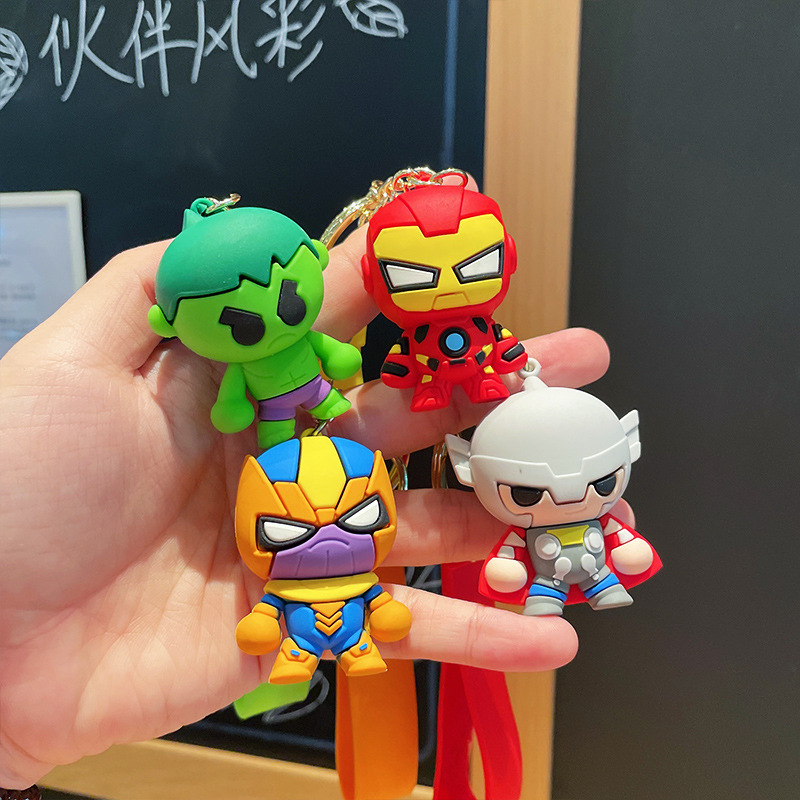 3D Fashion Figure Keychain On Backpack Silicone Spider Pendant Doll Key ...