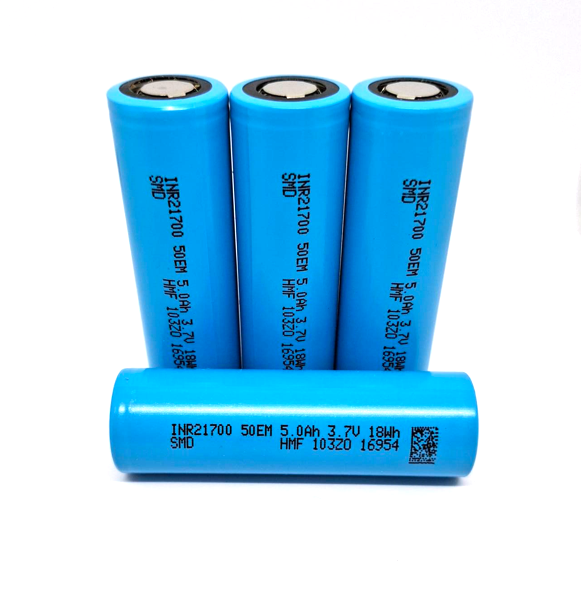 ถ่านชาร์จ แบตเตอรี่ Li-ion 21700 3.7V 5000mAh SMD INR21700-50EM 14500 ...