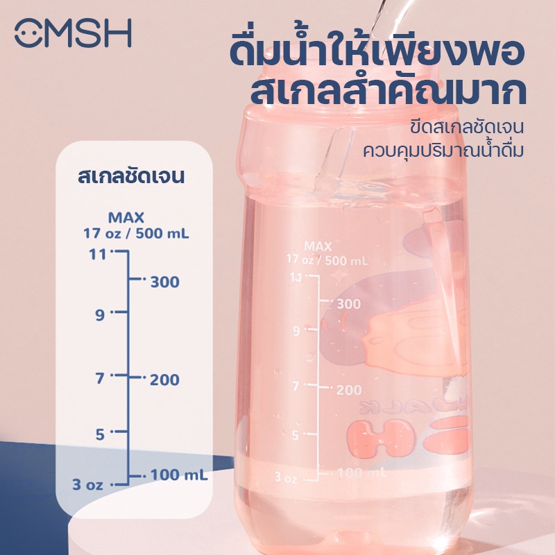 TKK(cmsh) กระบอกน้ำเด็กพกพาไปโรงเรียน วัสดุ bpa free ขวดน้ำเด็กลายสัตว์น่ารัก ความจุ 500ml ...