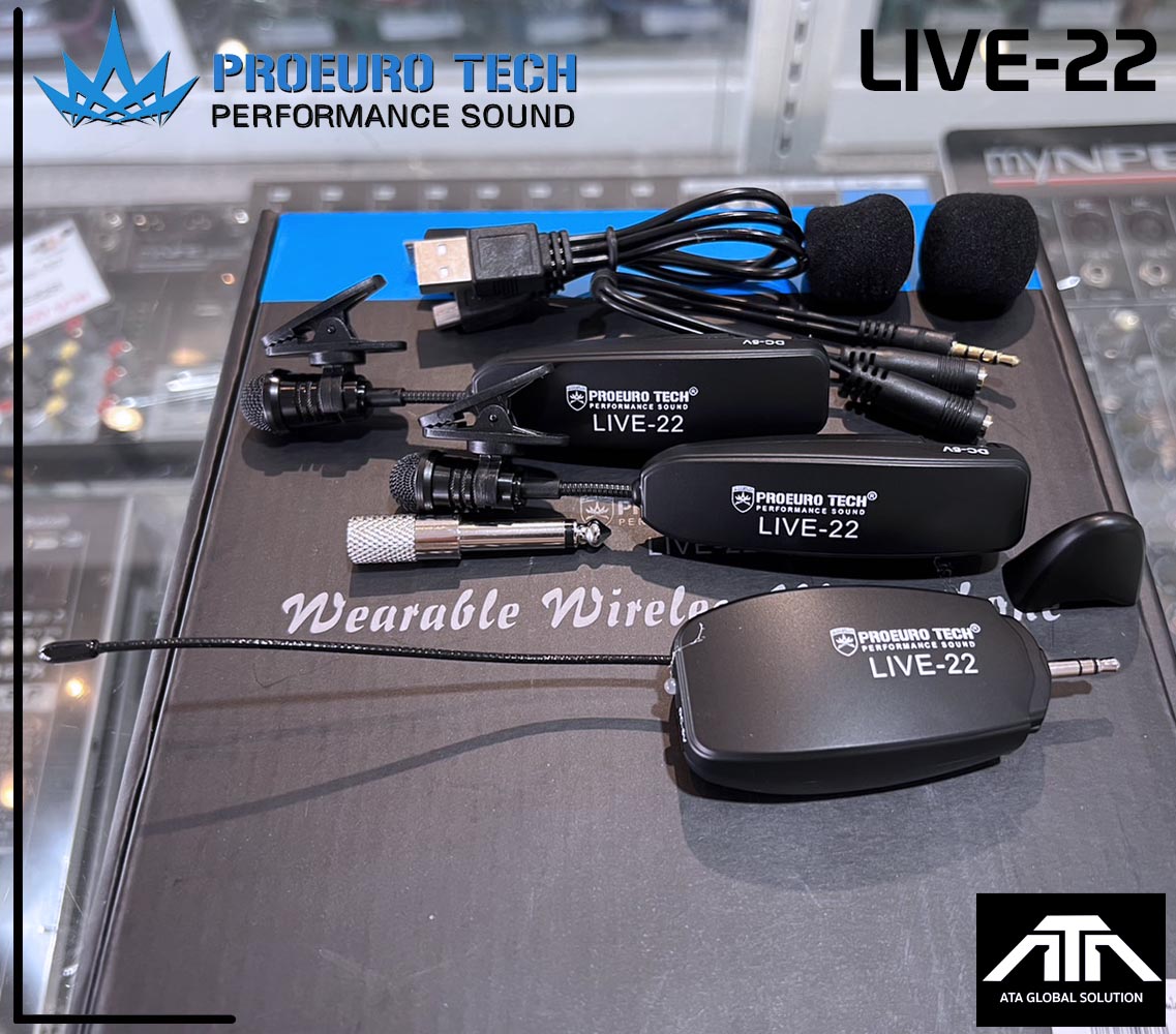 PROEUROTECH LIVE-22 ไมค์ไลฟ์สด ชาร์จแบตได้ LIVE 11 LIVE22 PROEURO TECH ...