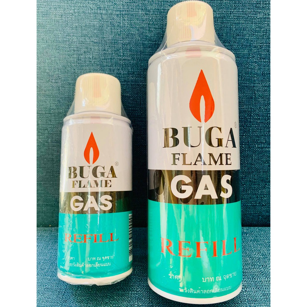 แก๊สเต็มไฟแช็ค แก๊สกระป๋อง BUGA GAS REFILL ขนาดกลาง 130กรัม ขนาดใหญ่ ...