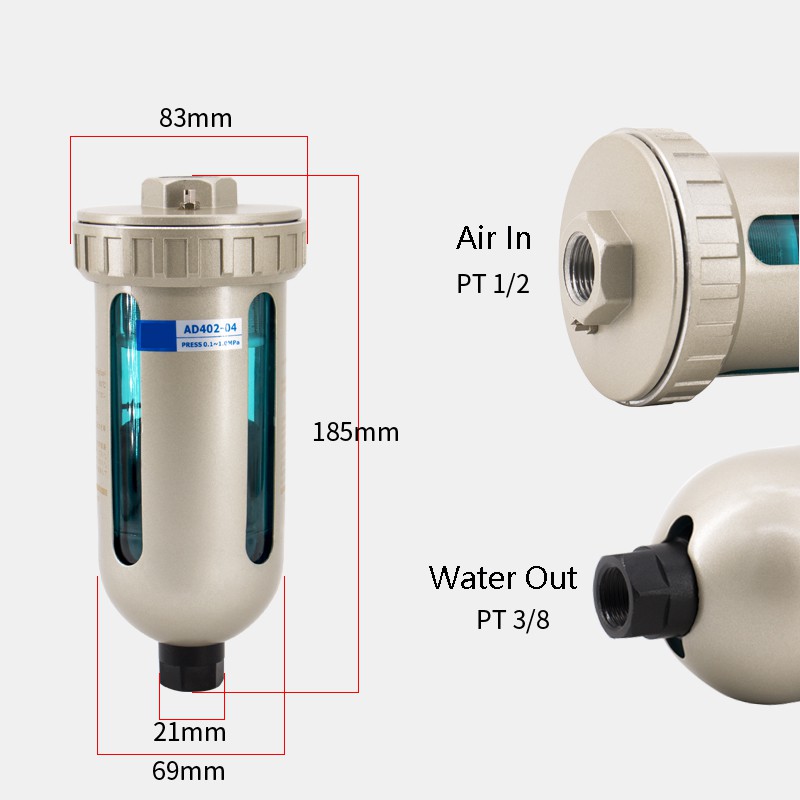 High Quality AD402-04 Air Compressor Filter Moisture Water Separator ...