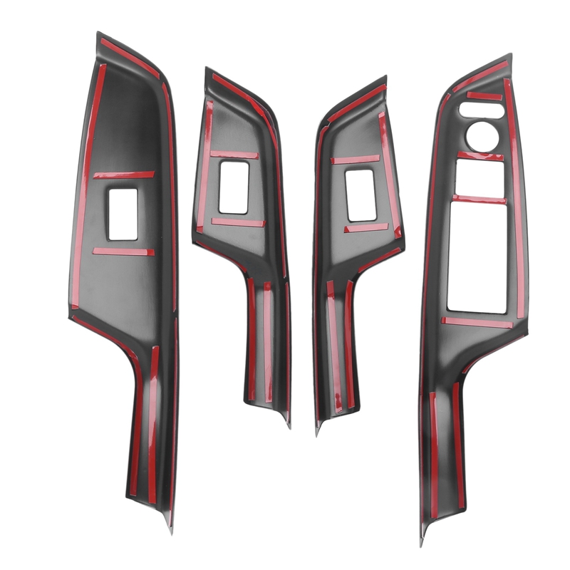 4Pcs Carbon Fiber Car Door Window Lift Switch Panel Cover Trim for ...
