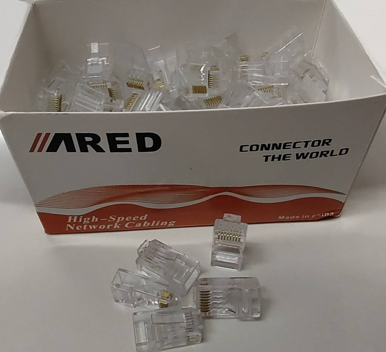 หัวเเลน/RJ45 1กล่อง100หัว CAT6 กล่องสีขาวส้ม | Lazada.co.th