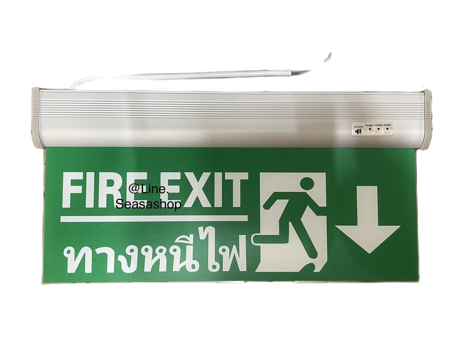 ป้ายทางหนีไฟสัญลักษณ์ลูกศรชี้ลง ป้ายทางหนีไฟแบบแขวน led ป้ายไฟฉุกเฉิน Fire Exit - Sea Sea led ...