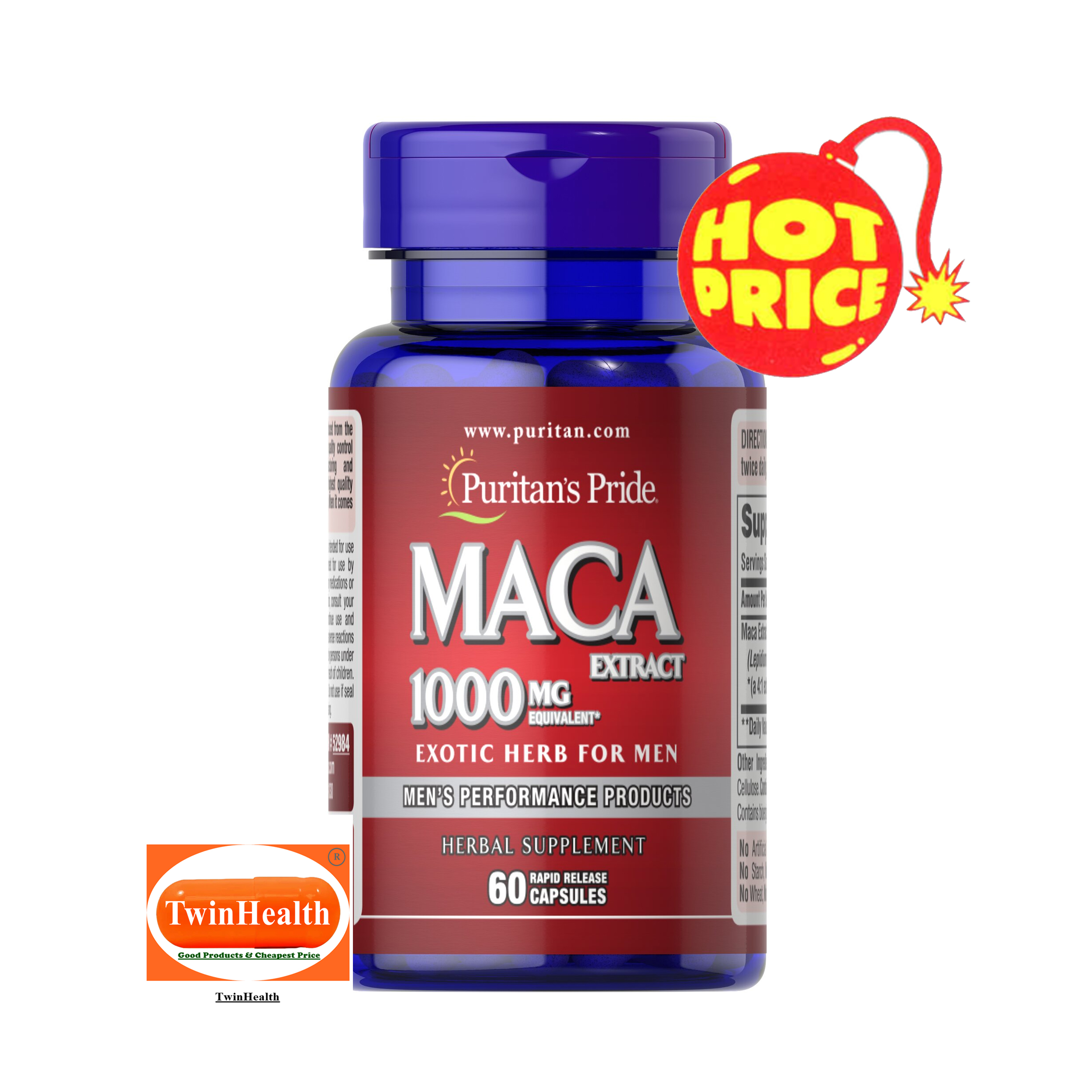 Puritan's Pride Maca 1000 mg Exotic Herb for Men 1000 mg / 60 Rapid Release Capsules | Lazada.co.th