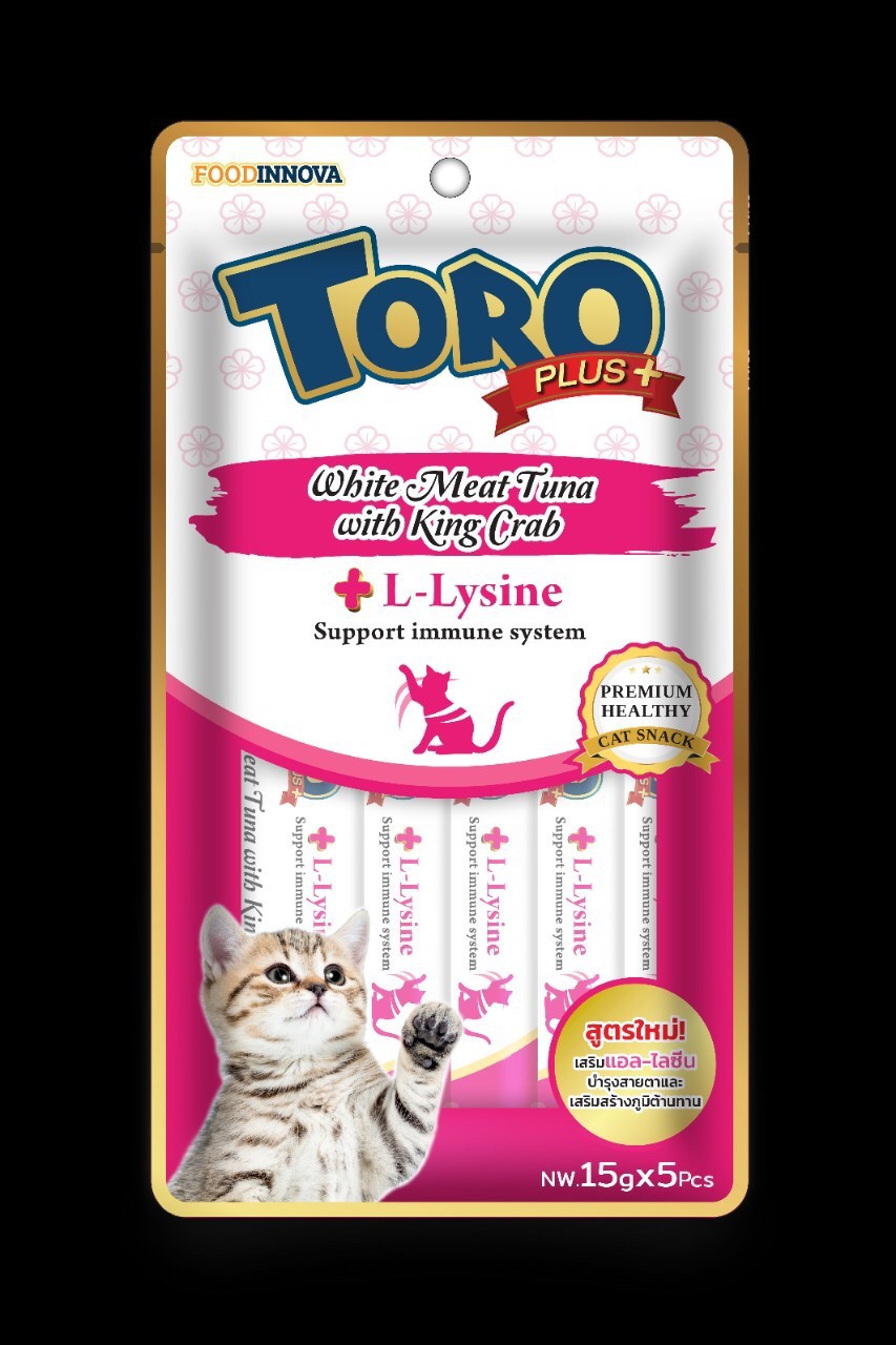 Toro Toro Plus ขนมแมวเลีย คละรสชาติ ปลาทูน่าเนื้อขาว สำหรับแมว 2 เดือน ...