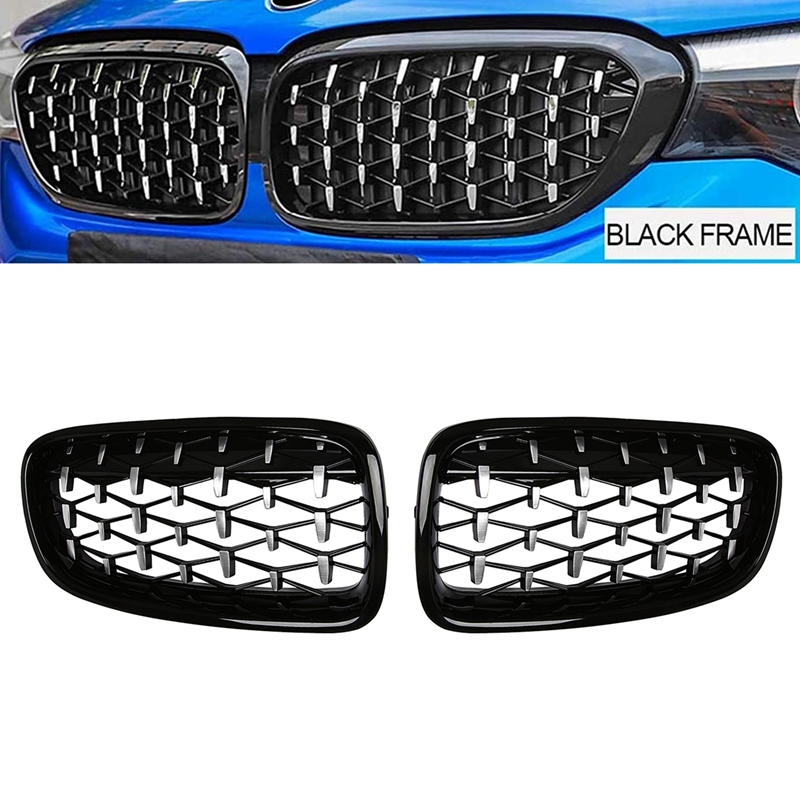 Car Front Bumper Grille Diamond Kidney Racing Grille Air Intake Grille ...