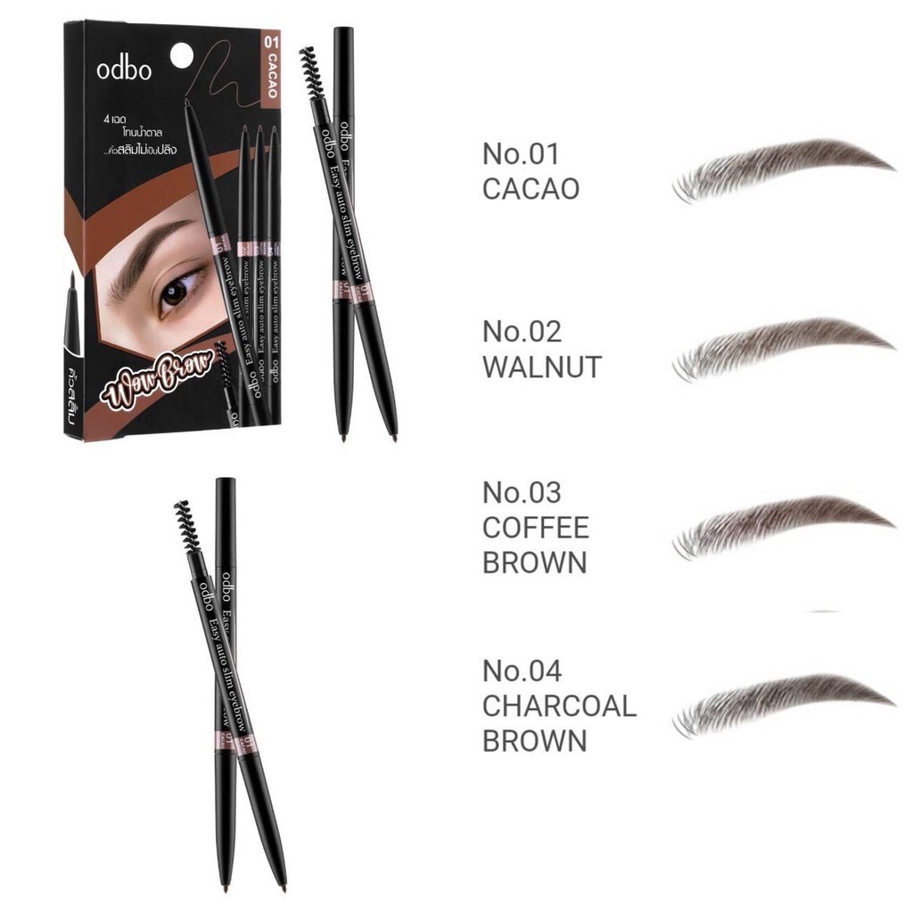 #OD781 Odbo Easy Auto Slim Eyebrow 0.1g โอดีบีโอ อีซี่ออโต้สลิม ดินสอเขียนคิ้ว - beautyfultarget ...