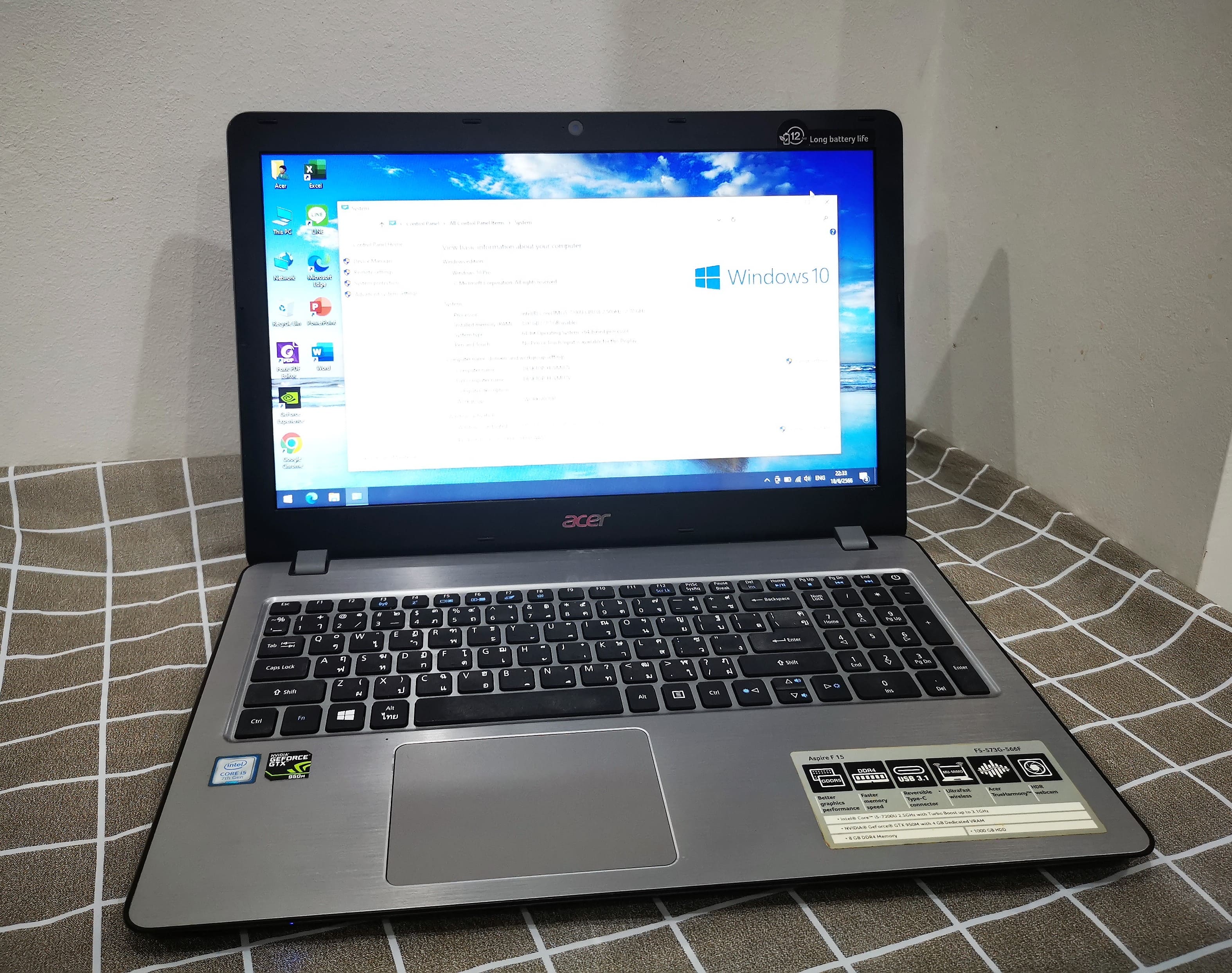 Notebook Acer Aspire F5-573G-566F **สินค้ามือ2 สภาพดี | Lazada.co.th