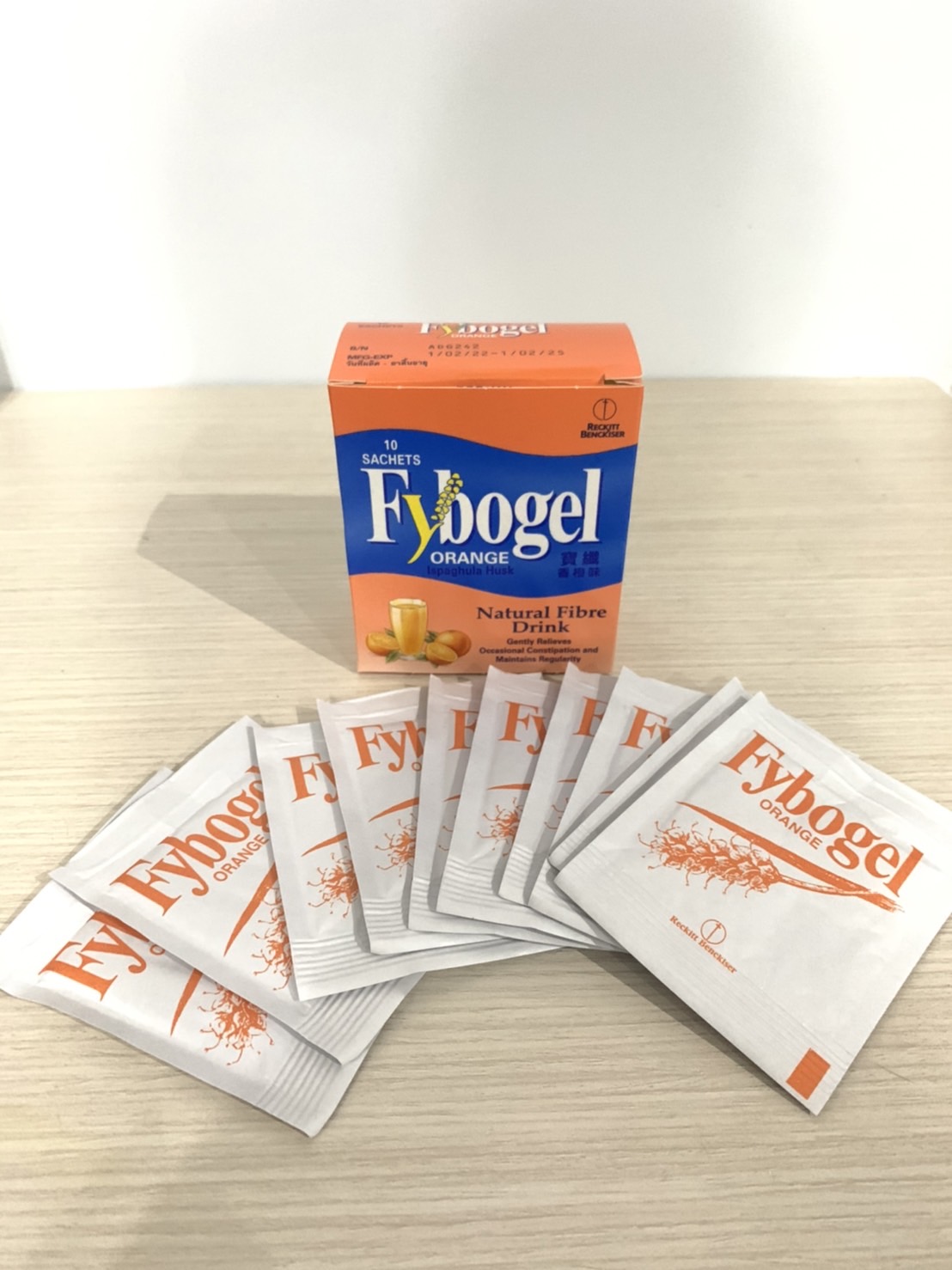 Fybogel Orange natural fiber Drink ฟัยโบเจล รสส้ม 1 กล่อง บรรจุ 10 ซอง ...