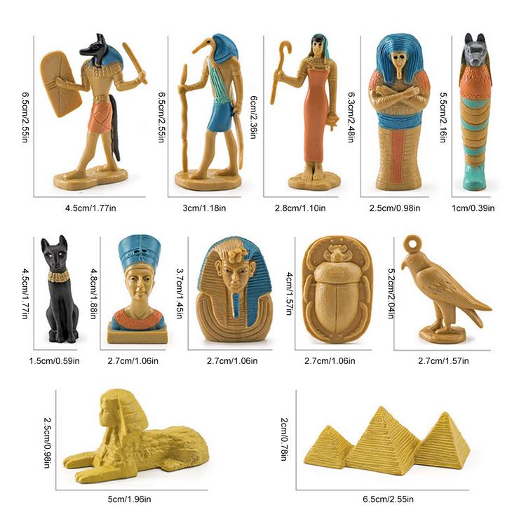 Egyptian Pyramid Model Kit Egypt Pyramid 12 Figurines 12.9 Inches High ...