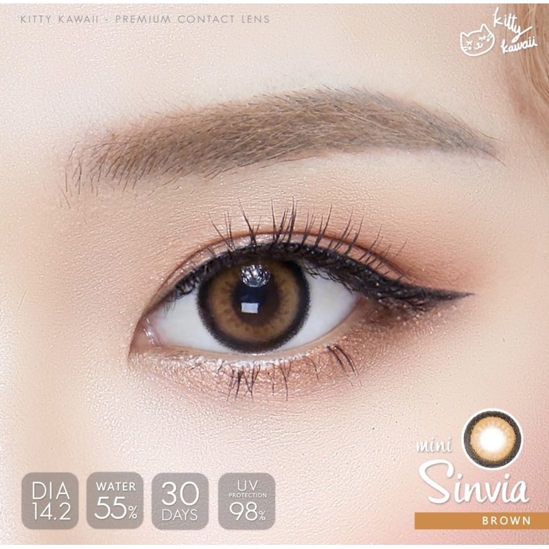 คอนแทคเลนส์🌈Mini Sinvia🌈 Brown/Gray (Kitty Kawaii) ขนาดมินิ💖ขายดี🍭 ...