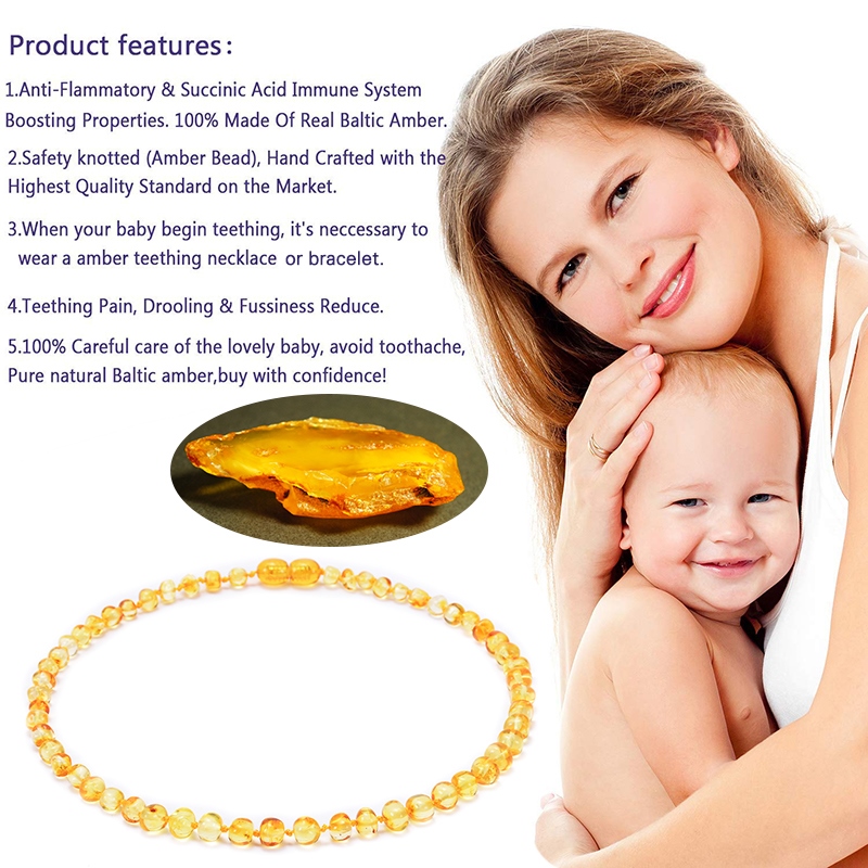 Natural Baltic Teething Ambers Necklace for Baby Children Amber ...