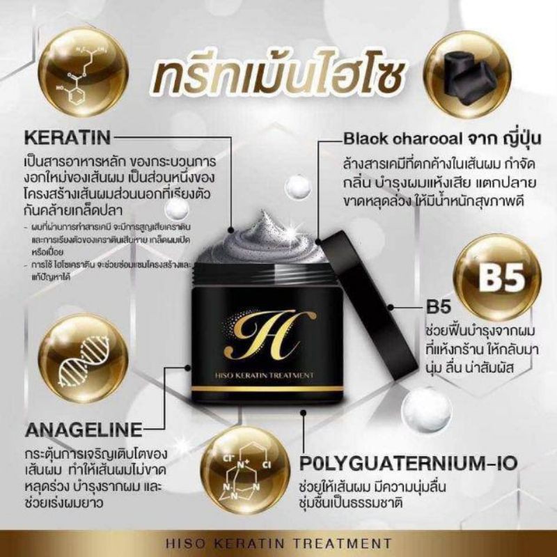 Hiso Keratin Treatment ไฮโซเคราตินทรีทเม้นท์ บำรุงและฟื้นฟูผมเสีย ให้นุ่มสลวยจัดทรงง่าย ขนาด 300 ...