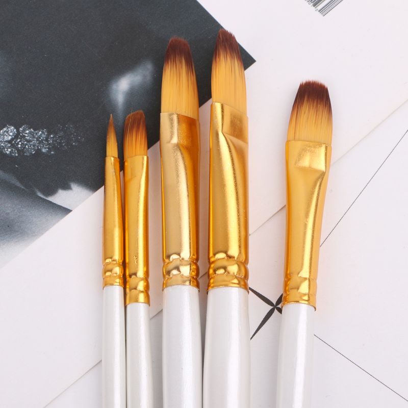 5pcs Professional Painting Brushes Set Acrylic Oil Watercolor Paint Brush Drawing Tool Art ...