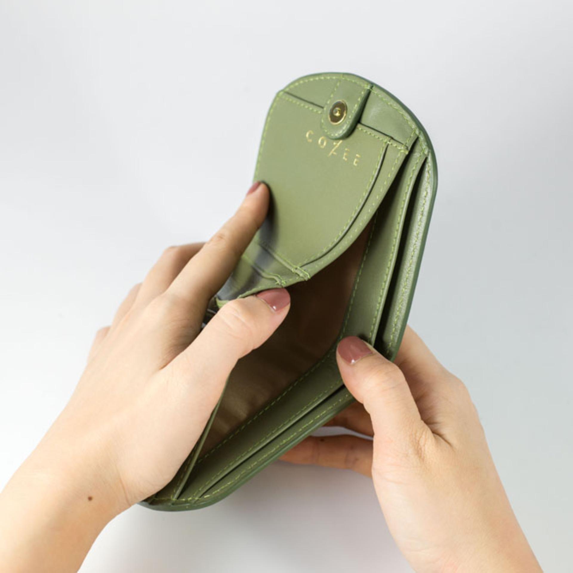 Arch slim leather wallet in Dark green - Cozee - ThaiPick