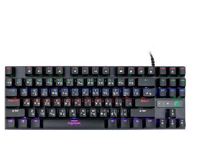 คีย์บอร์ดบลูสวิตช์ Razeak RK-X62 กดเสียงดังคีย์แคปสีสวย Metal ...