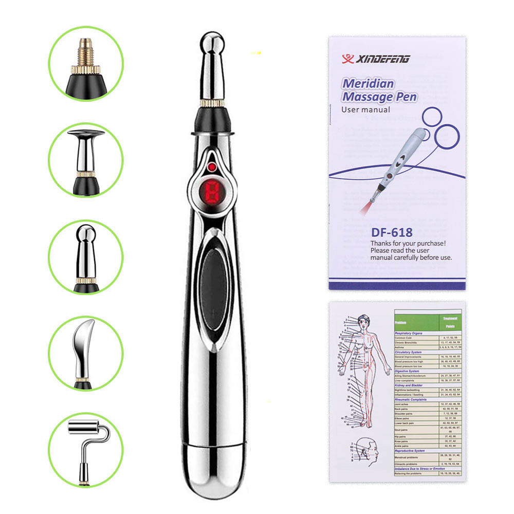 5-Head Acupuncture Pen Electronic Acupuncture Point Detector Meridian ...