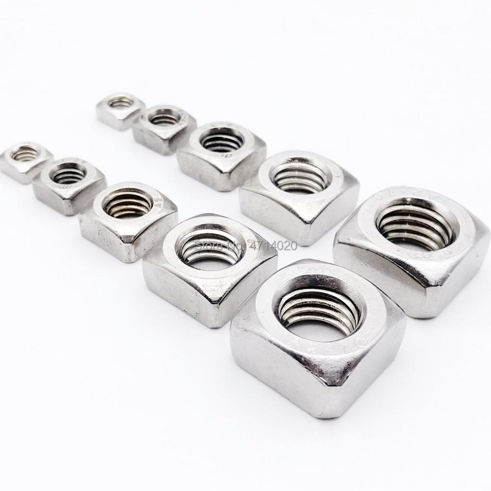 2/50pcs High Quality M3 M4 M5 M6 M8 M10 M12 DIN557 GB39 304 A2-70 Stainless Steel Metric ...