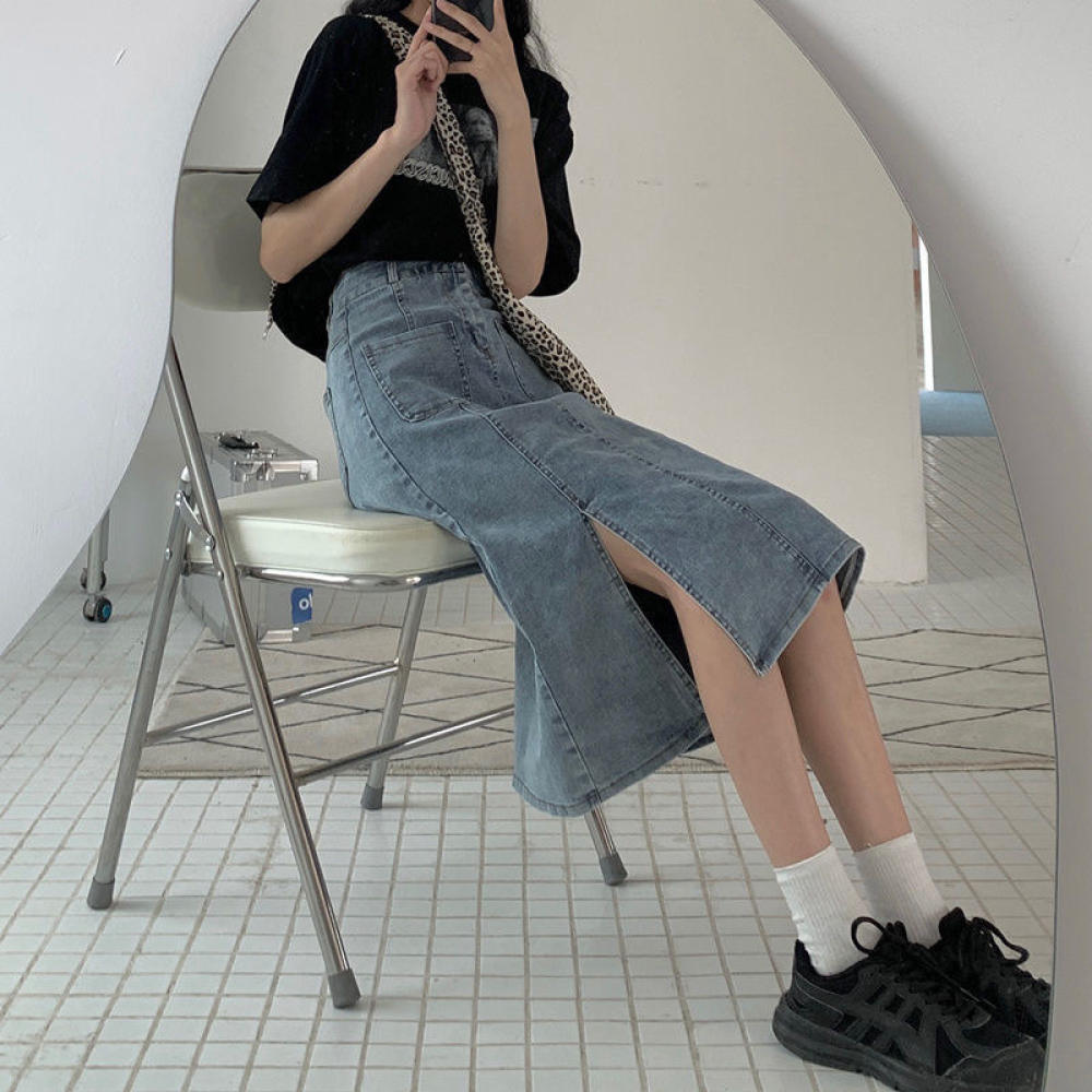 Pretty Annie เดรส กระโปรงผู้หญิง กระโปรงเกาหลี กระโปรงยาว กระโปรงยีนส์ ...