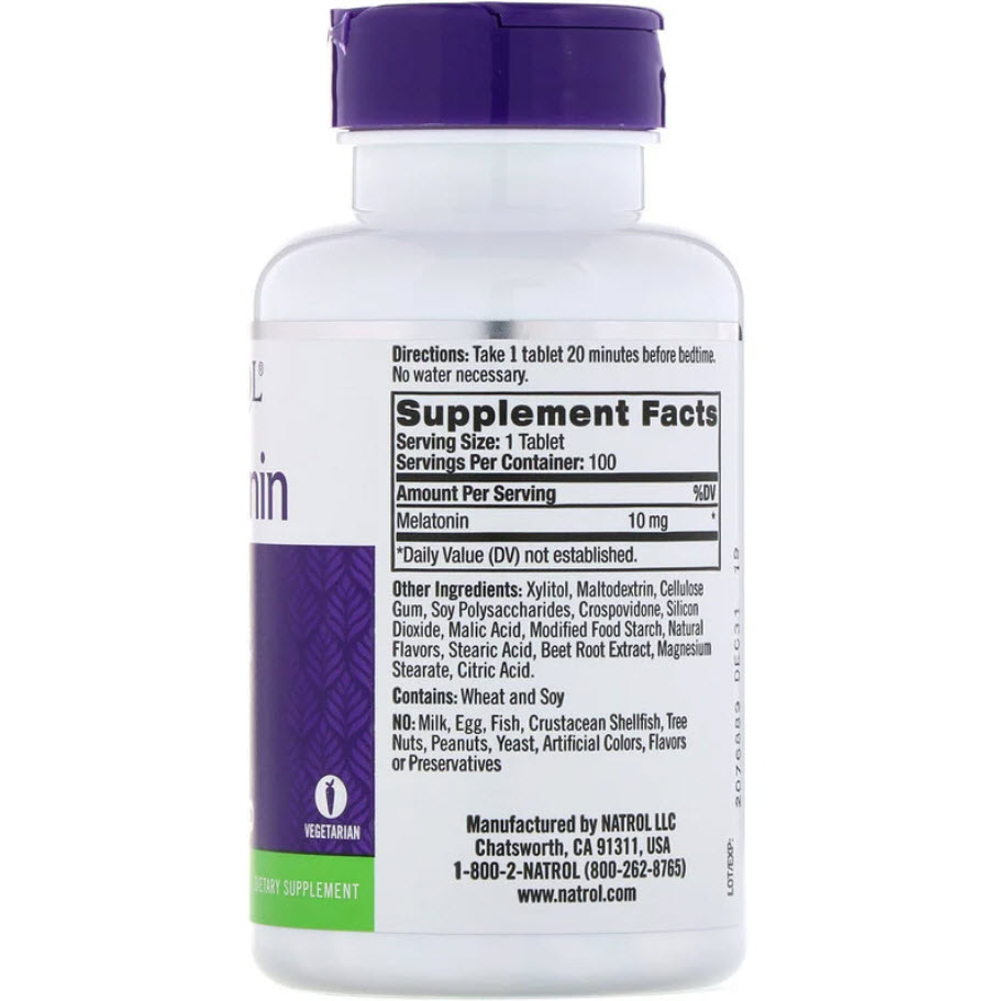 Natrol, Maximum Strength, Citrus Flavor , 10 mg, 100 Tablets - mayzz ...