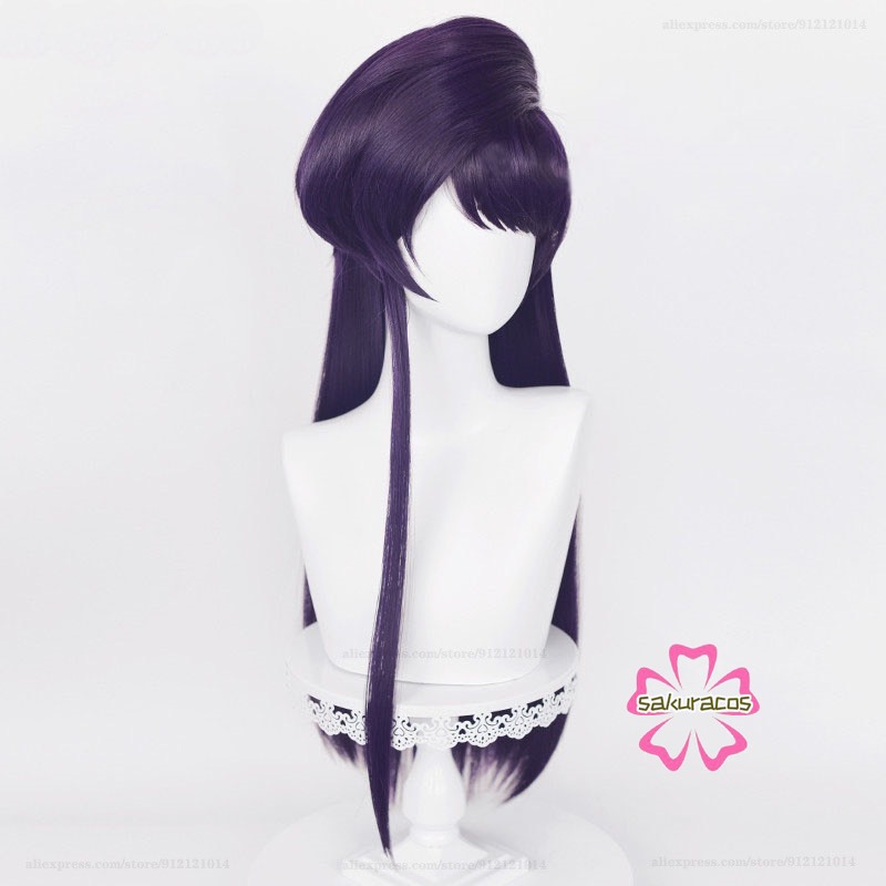Komi Shoko Cosplay Wig Komi-san Wa Comyushou Desu Dark Purple Long ...