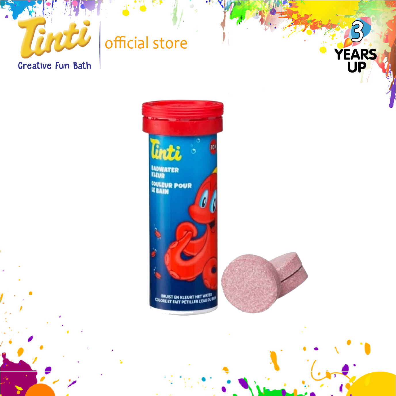 TINTI® เม็ดสีอาบน้ำเด็ก เปลี่ยนสีน้ำ (10 เม็ดx4.5 g.) ไร้สารเคมี ผลิต ...