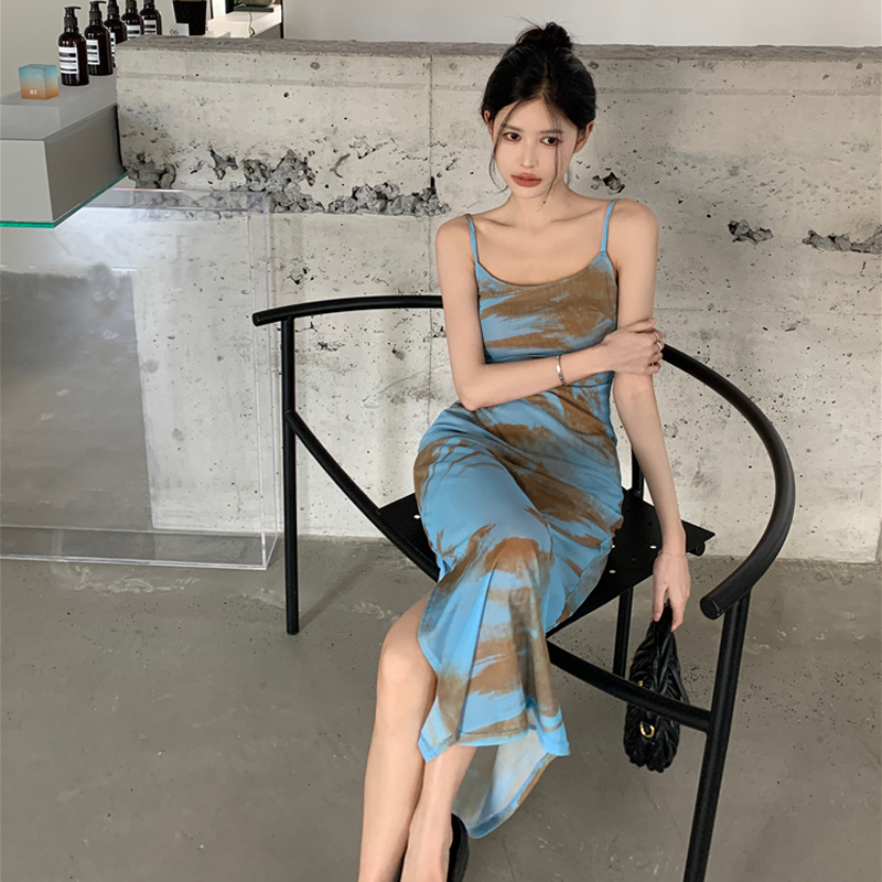 Lunashopชุดเดรสกระโปรงพิมพ์ลายมัดย้อมผู้หญิงฤดูร้อนกระโปรงรัดสะโพกบาง ...