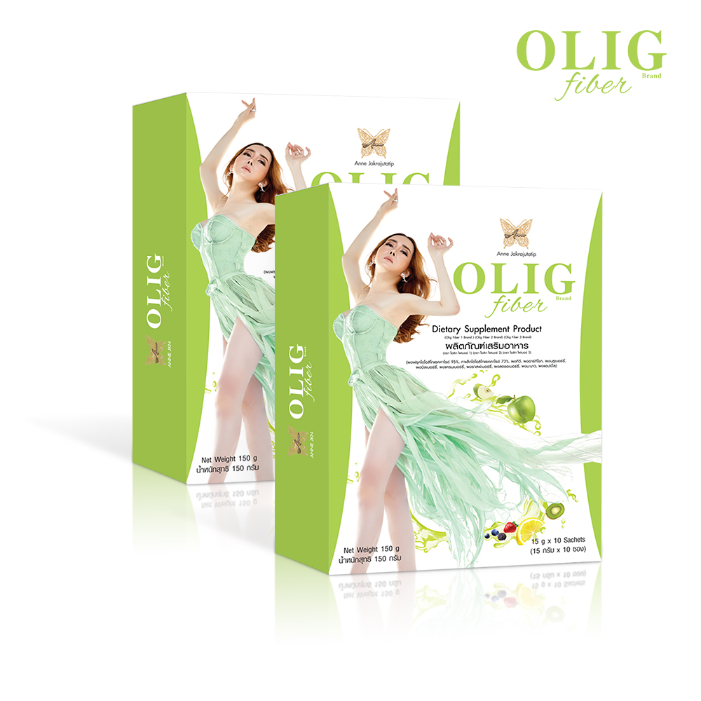 OLIG Fiber JKN ผลิตภัณฑ์เสริมอาหาร เพื่อการขับถ่าย 2 กล่อง (15gx20ซอง ...