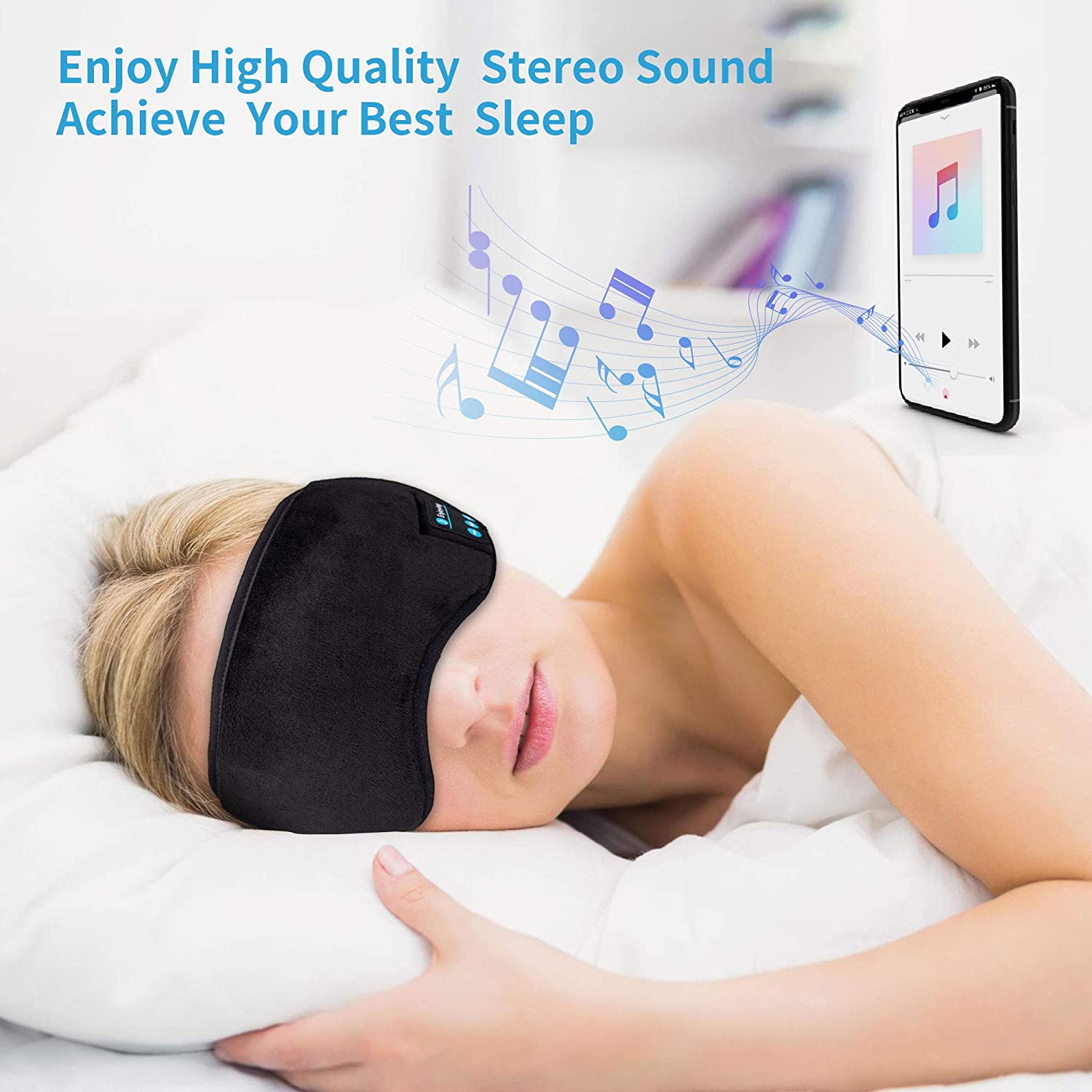 Bluetooth Washable 5.0 3d Sleep Music Eye Mask With Headphone Blindfold ...