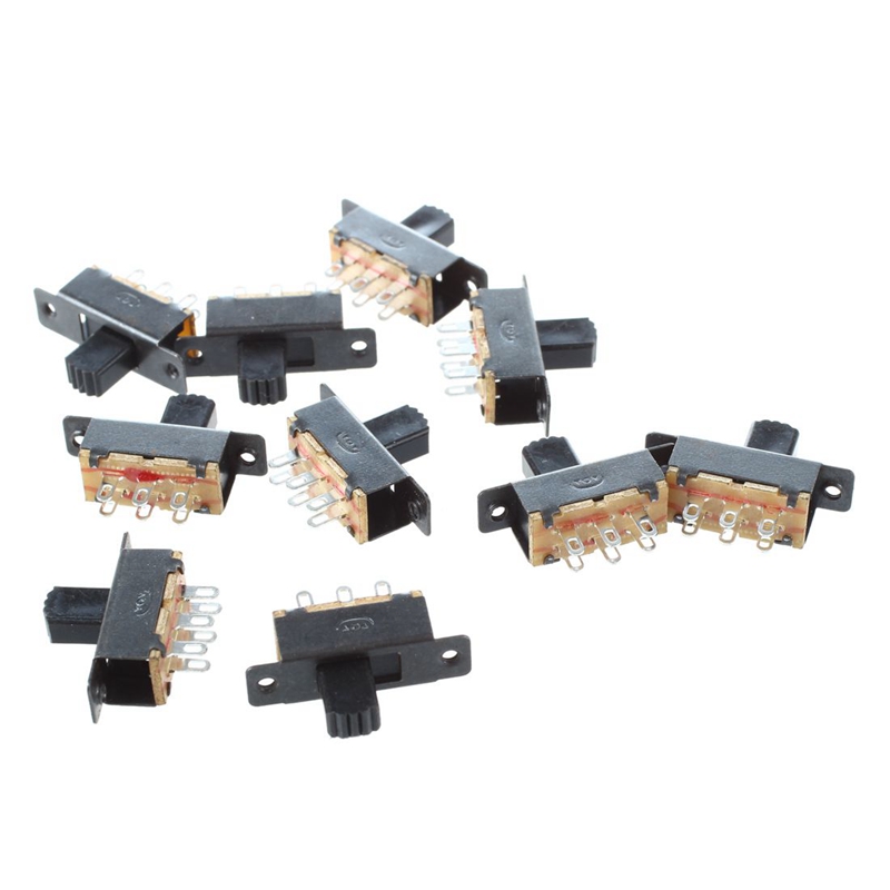 10 Pcs SS22F25-G7 2 Position DPDT 2P2T Panel Mount Mini Slide Switch ...