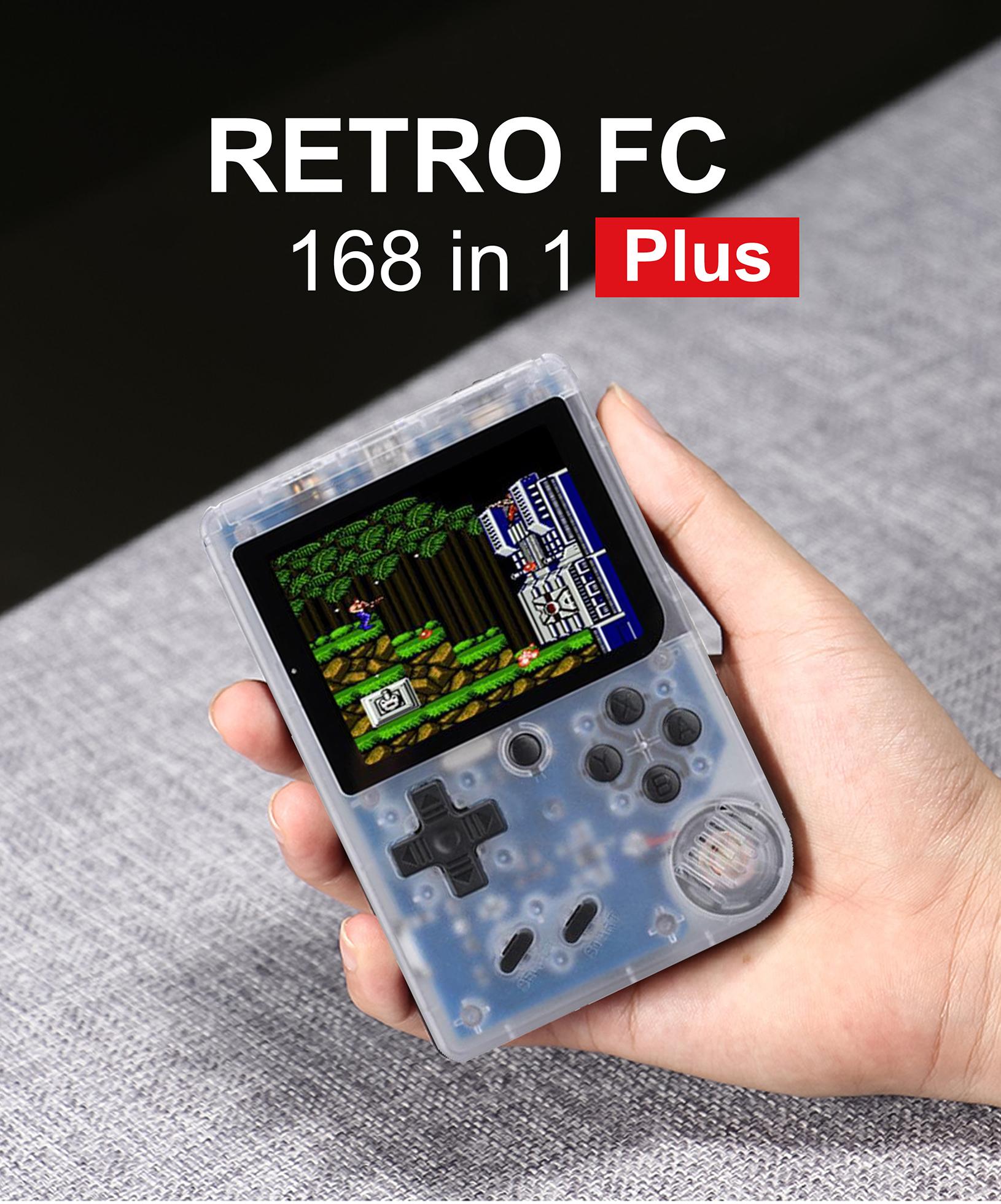 เครื่องเล่นเกมพกพา Retro FC (Plus) 168 in 1 Game สีขาว มินิเกมคอนโซล ...