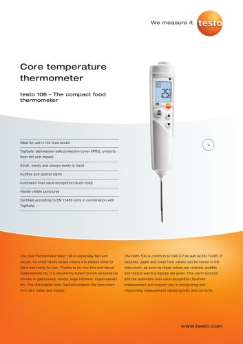Testo 106-T3 เครื่องวัดอุณหภูมิระบบดิจิตอล ( Digital Thermometer ) รุ่น ...