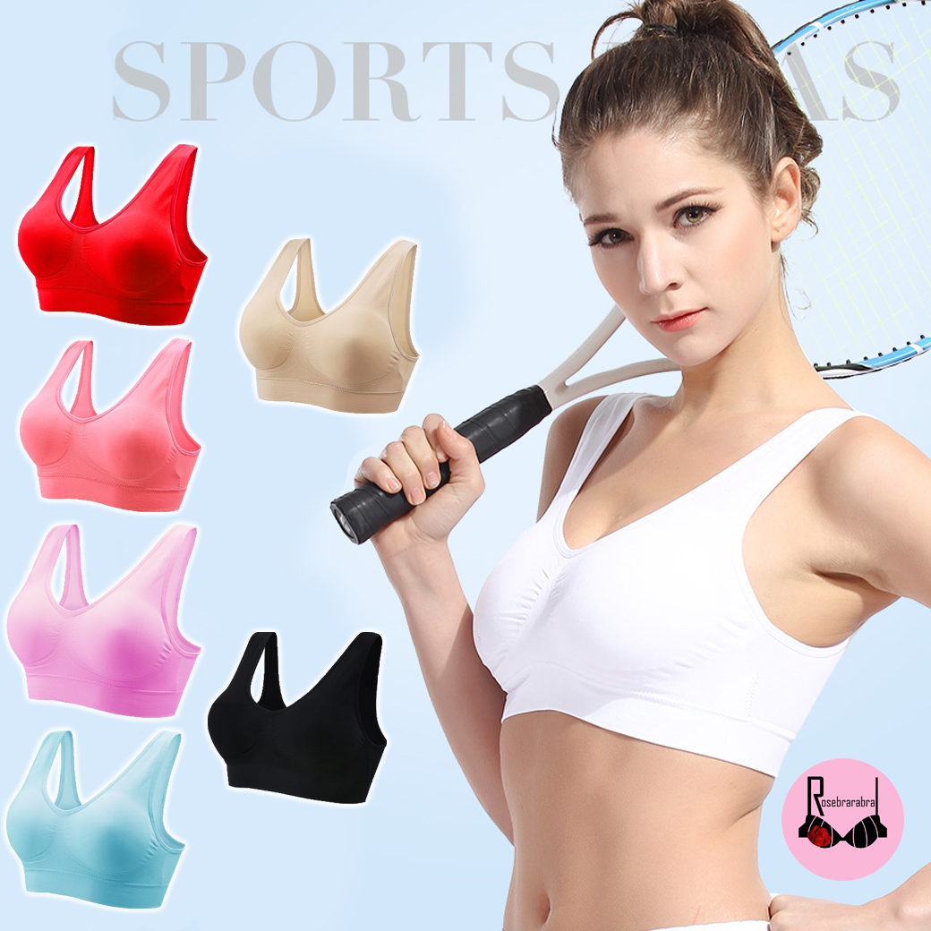 Sport bra sb-113 บราไร้โครงใส่สบาย สปอร์ตบรา บราาออกกำลังกาย โยคะ ซับใน - rosebarabra - ThaiPick
