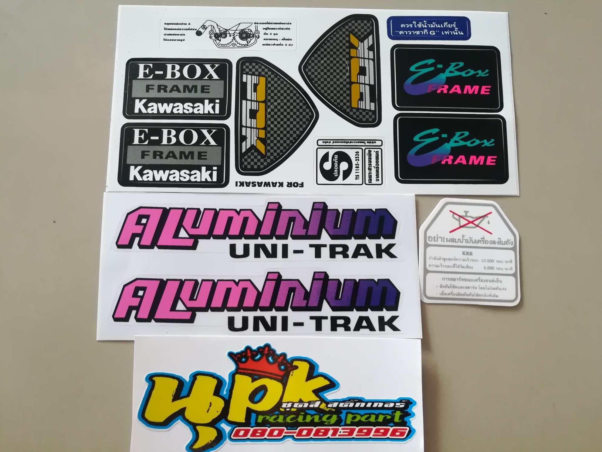 สติ๊กเกอร์ ชุดคำเตือน KAWASAKI KR (PDKติดโครง, UNITRACKติดอาร์มชมพู ...